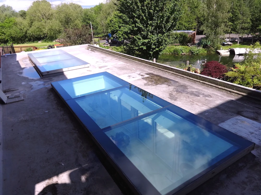large structural glass rooflight | Walk on glass floors, Walk on ...
