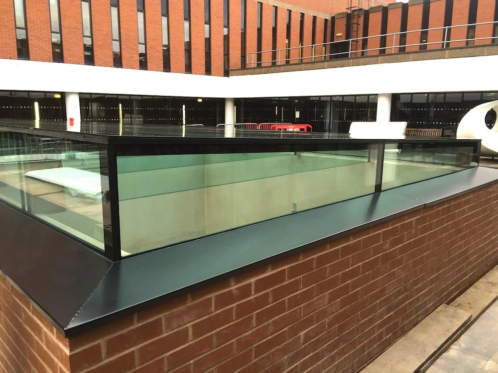 Manchester university glass box rooflight structural glass | Walk on ...